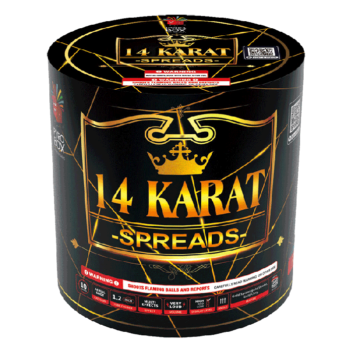 14 KARAT SPREADS | 200 Gram Mutli Shot Aerial by Pyro Box Fireworks