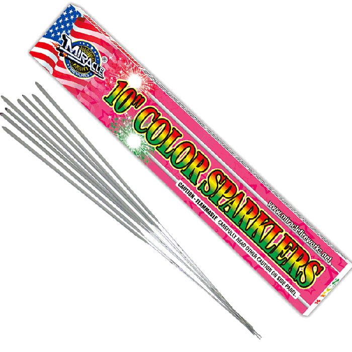 COLOR SPARKLERS | 10 Inch By Miracle Fireworks